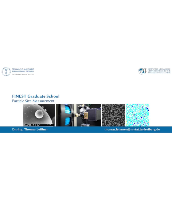 FINEST Graduate School - Particle Size Measurement - Medien ...